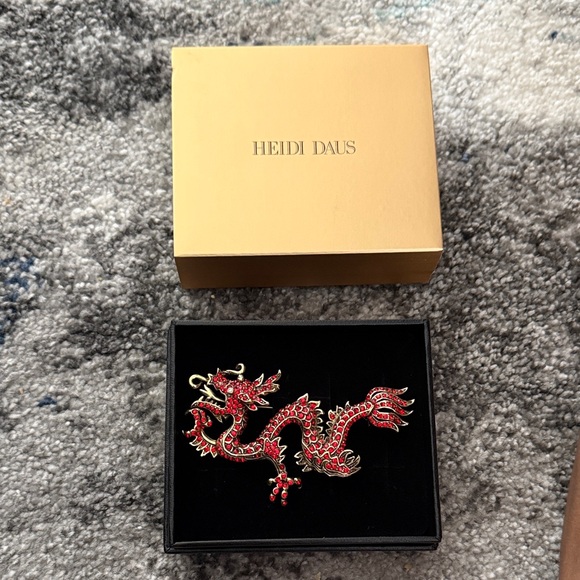 Heidi Daus | Jewelry | Heidi Daus Vibrant Red Dragon Pin | Poshmark